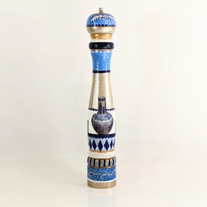 BLUE AND WHITE. Hand-painted Pepper Mill With Decoupage - Etsy