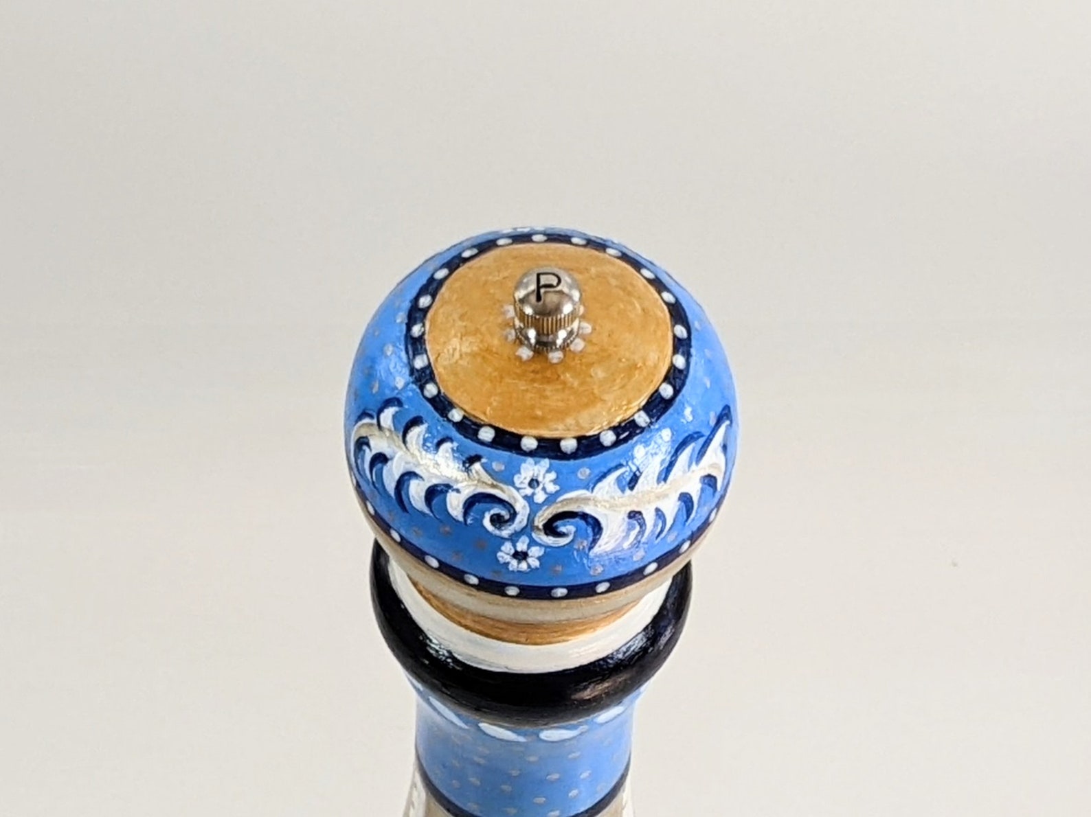 BLUE AND WHITE. Hand-painted Pepper Mill With Decoupage - Etsy