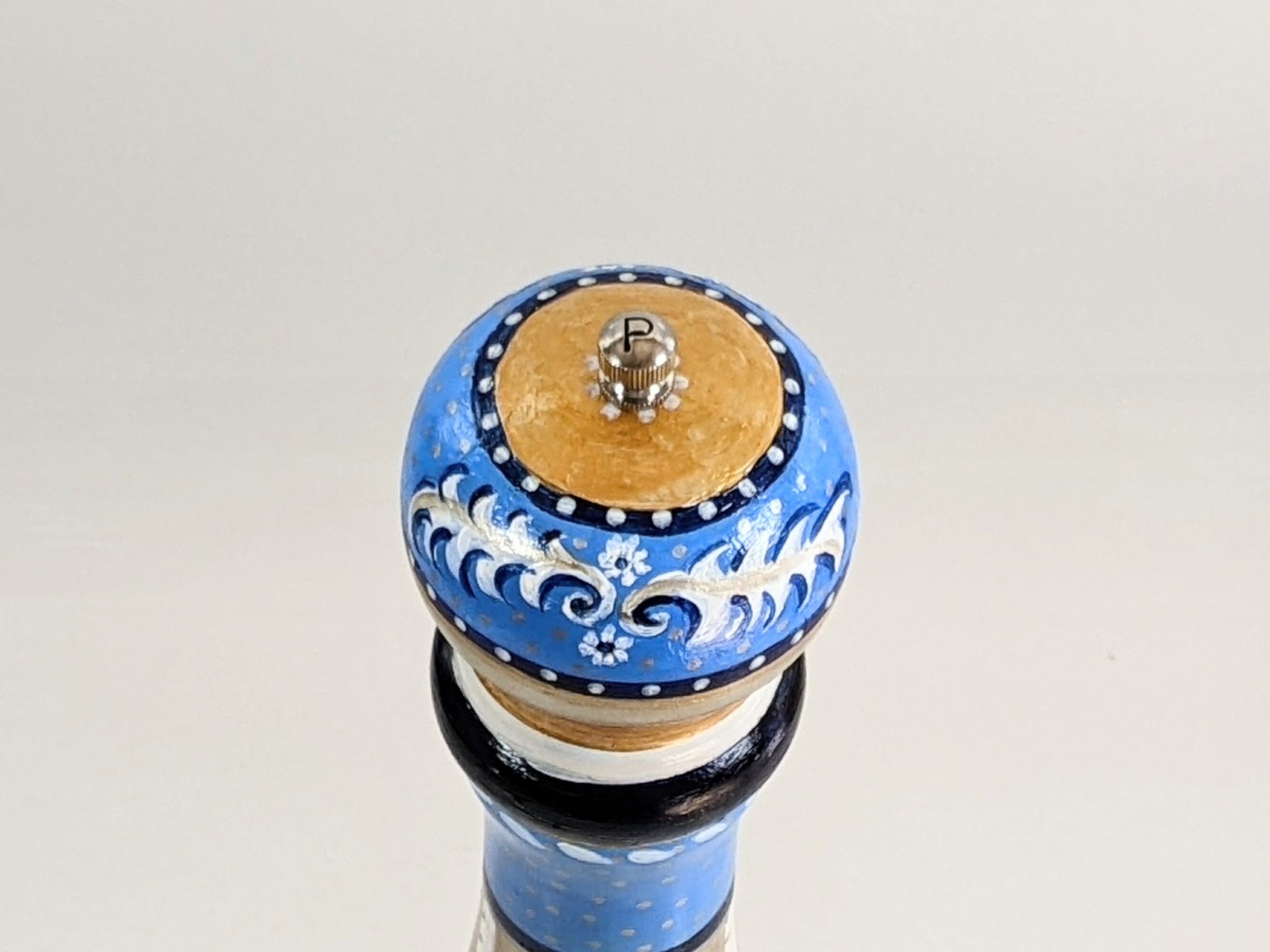 BLUE AND WHITE. Hand-painted Pepper Mill With Decoupage - Etsy