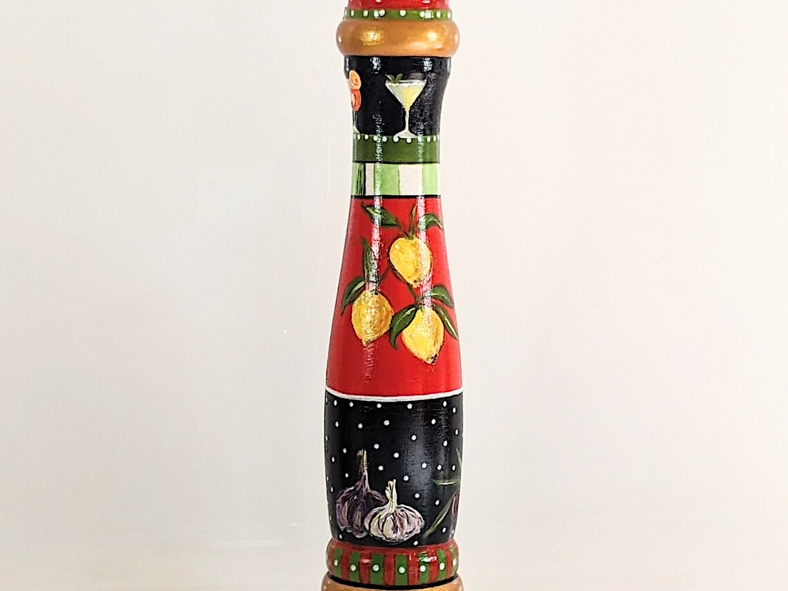 ITALIA. Italian Food Themed Hand-painted Pepper Mill With Decoupage. - Etsy