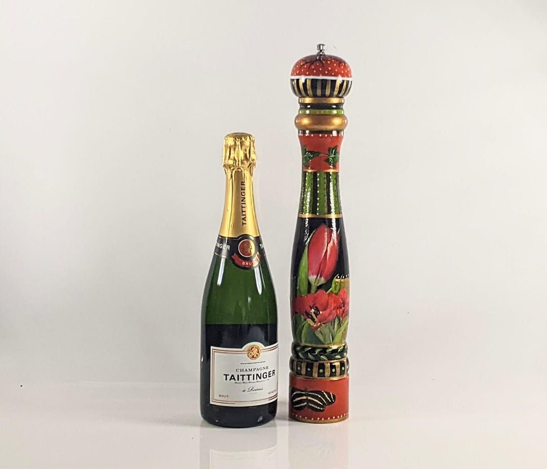 Red Tulip Hand-painted Pepper Mill With Decoupage - Etsy