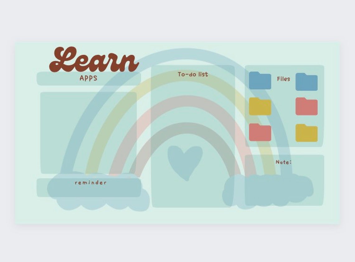 Teacher Desktop Wallpaper Boho Rainbow Computer Background - Etsy