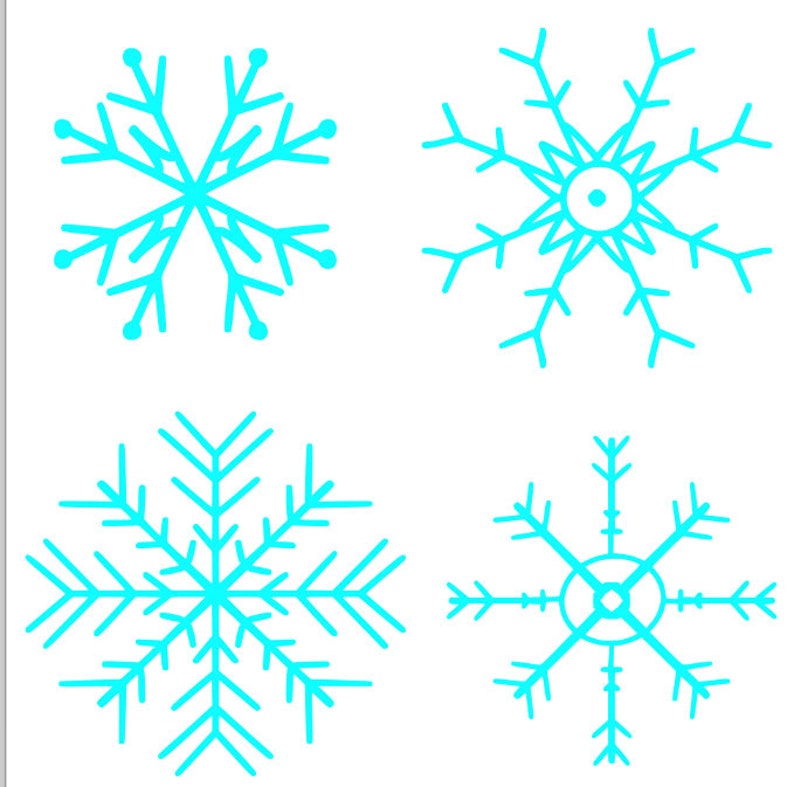 Snowflake Svg Bundle Four Snowflake Svg Cutting Files Winter Svg File