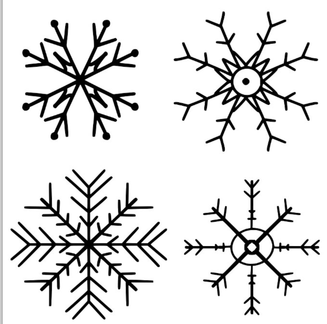 Snowflake SVG Bundle, Four Snowflake SVG Cutting Files, Winter Svg File ...