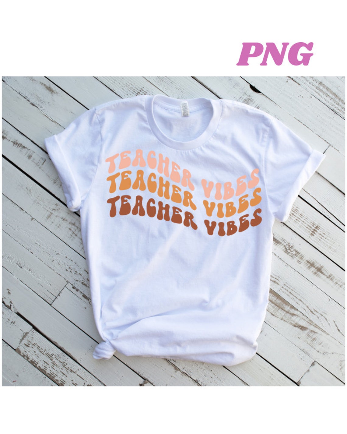 Retro Teacher Vibes PNG/SVG Digital Download Boho Teacher T | Etsy