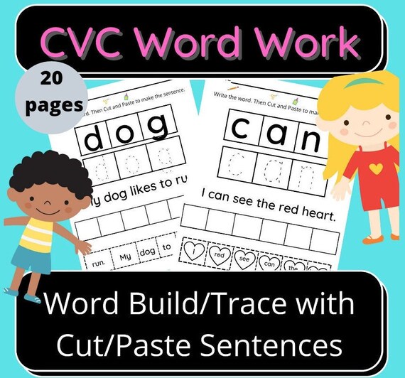 Grade 1 Grade 2 CVC Word Work Sight Word Build and Trace With - Etsy