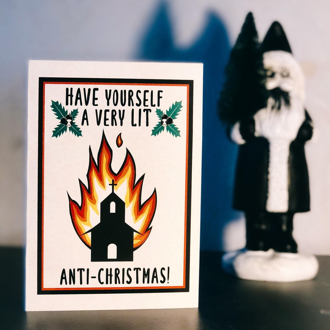 Lit Anti-christmas Card - Etsy New Zealand