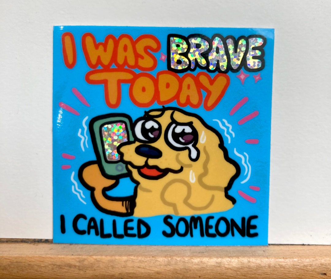 I Was Brave Today Glitter Sticker - Etsy