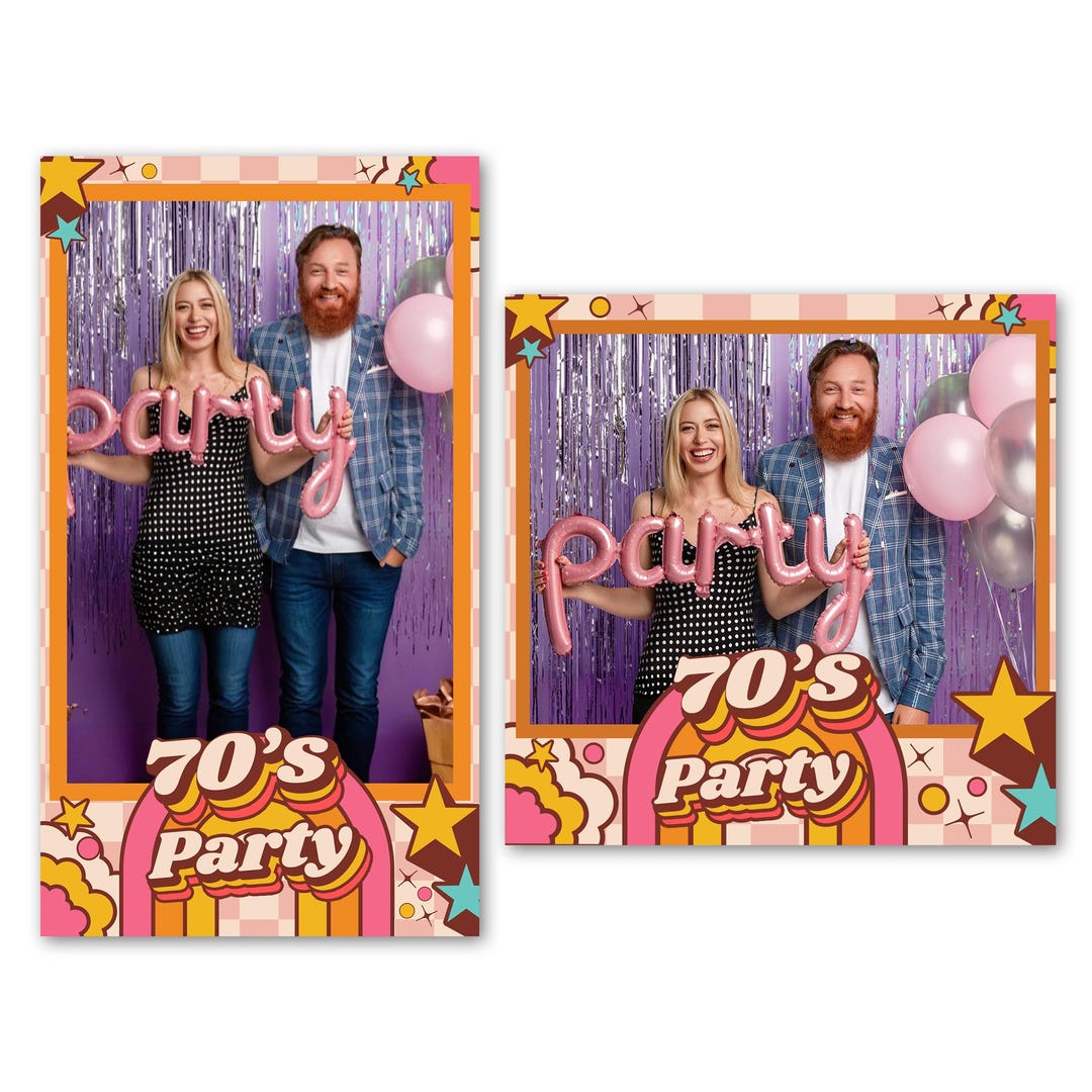 360 Photo Booth Template 70s Party Celebration Both 1072x1072 and ...
