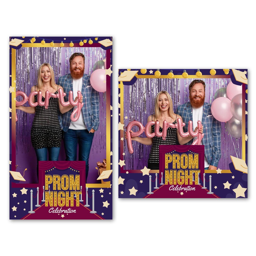 360 Photo Booth Template Prom Night Celebration Stars Red Carpet Both ...