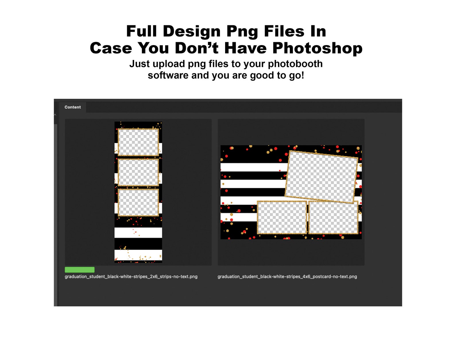 Photo Booth Template Graduation Student Black White Stripes - Etsy