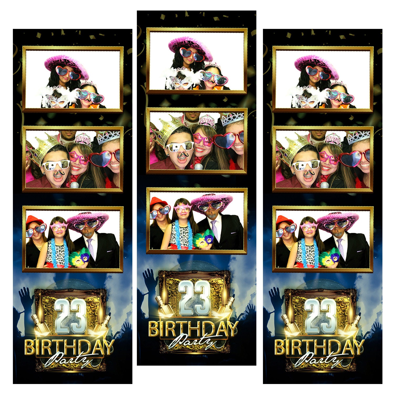 Photo Booth Template Birthday Music Festival Party Both 2x6 Strip and ...