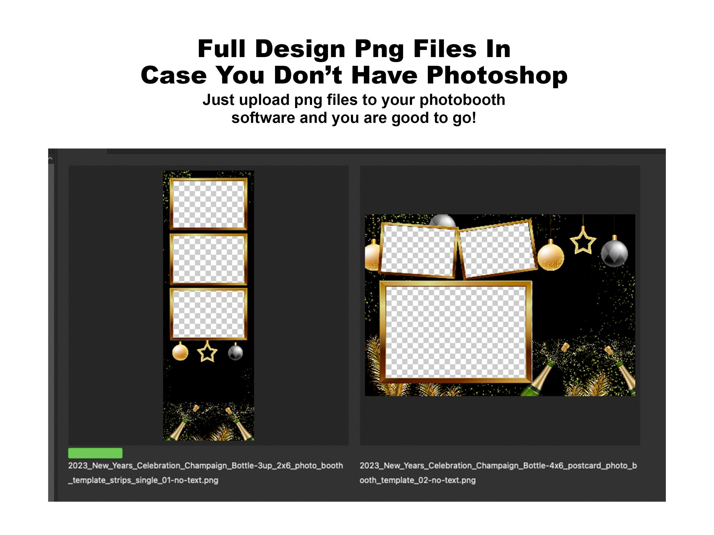 Photo Booth Template 2024, 2025, 2026 New Year Celebration Champaign ...