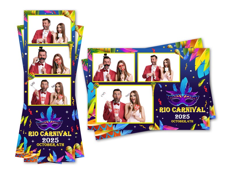 Photo Booth Template Rio Carnival Both 2x6 Strip and 4x6 Postcard Files ...