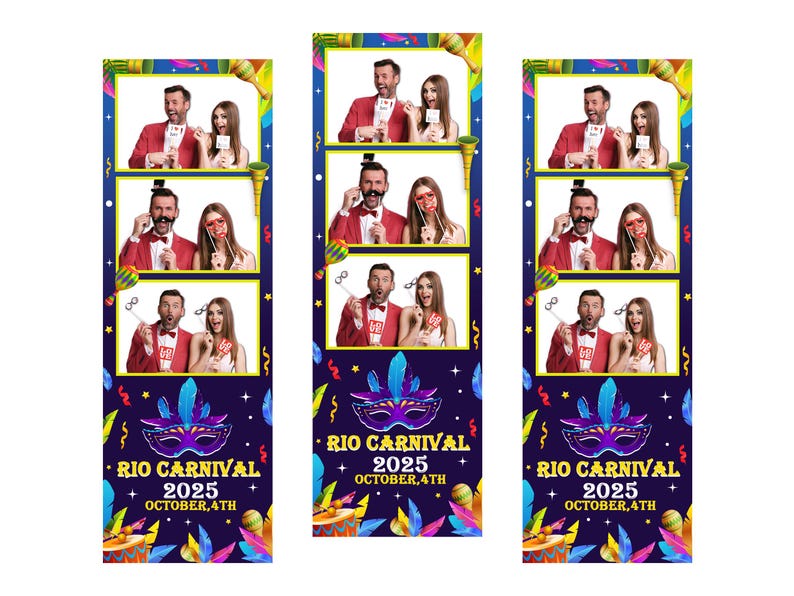 Photo Booth Template Rio Carnival Both 2x6 Strip and 4x6 Postcard Files ...