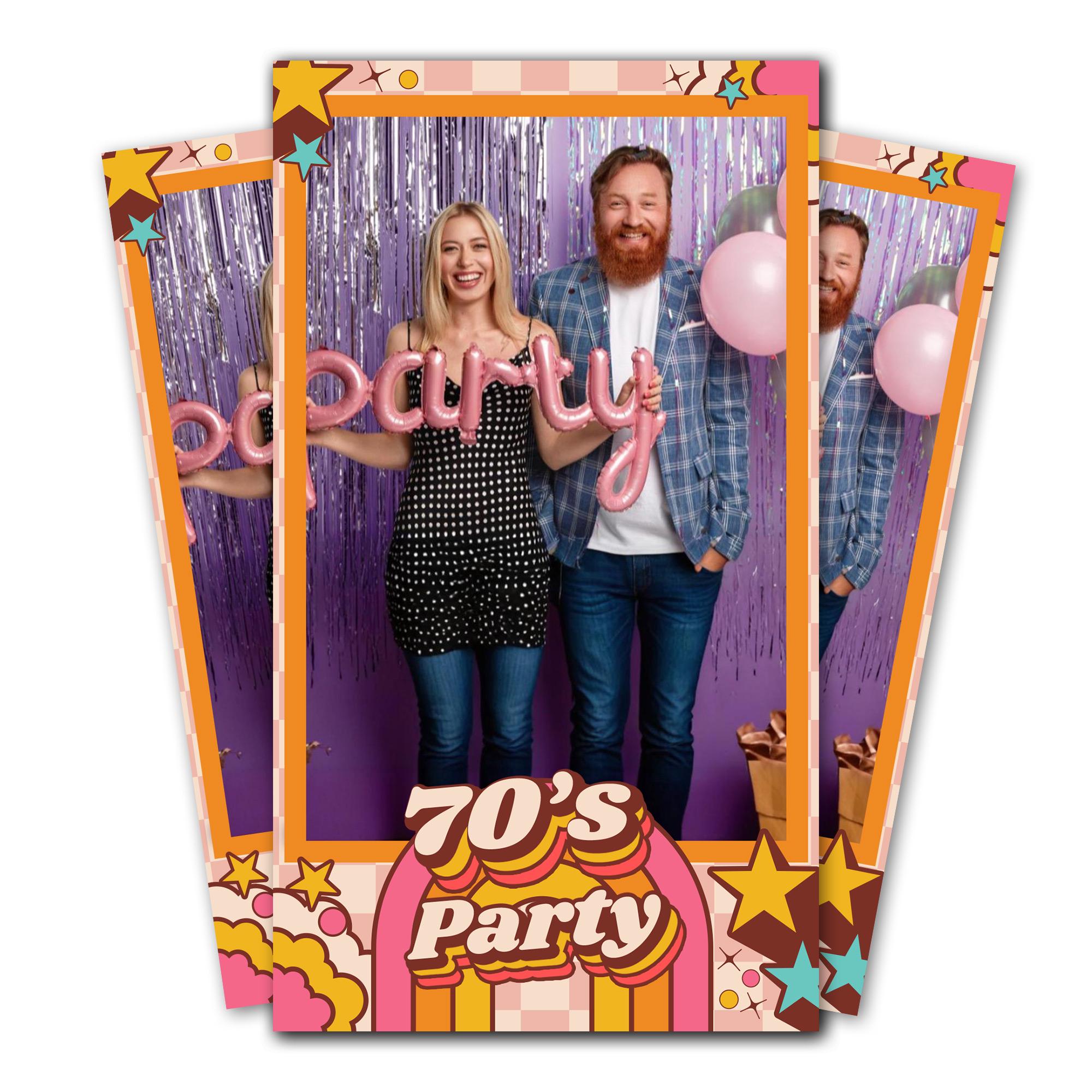 360 Photo Booth Template 70s Party Celebration Both 1072x1072 and ...