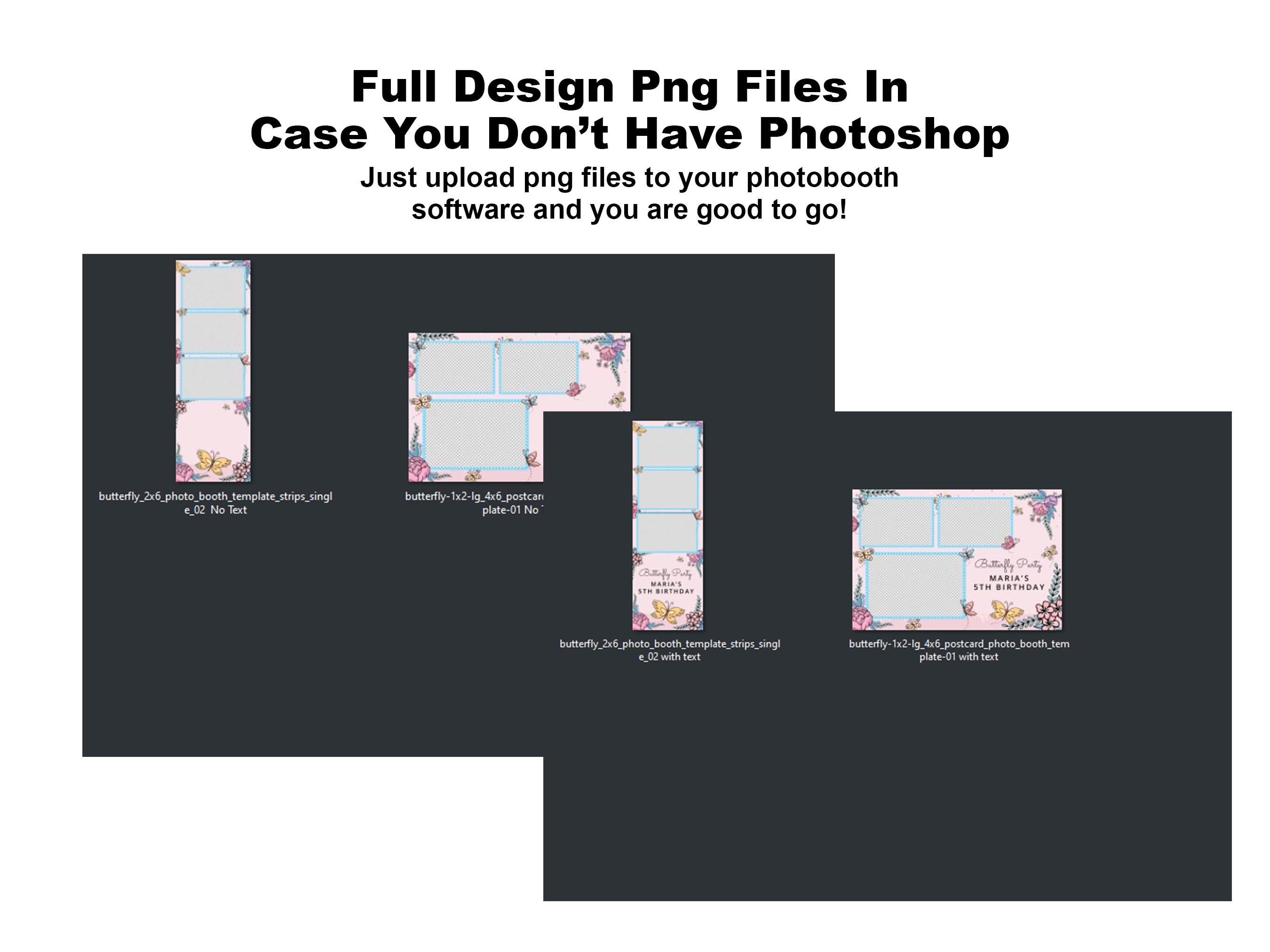 Photo Booth Template Butterfly Flowers Sweet 16 / Birthday Party Both ...