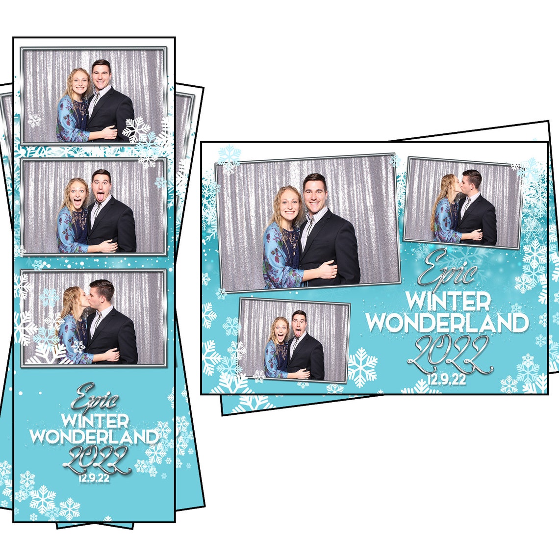 Photo Booth Template Epic Winter Wonderland Both 2x6 Strip and 4x6 ...