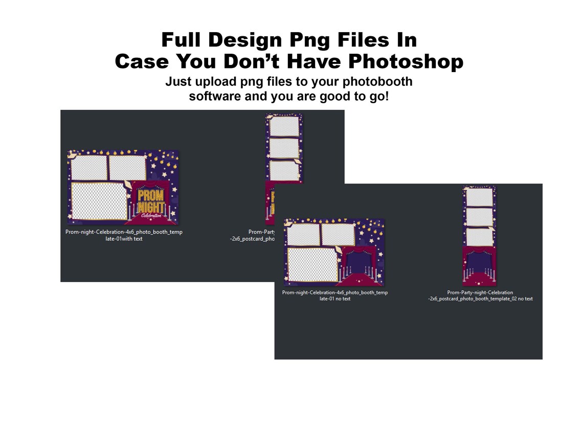 Photo Booth Template Prom Night Celebration Stars Red Carpet Both 2x6 ...