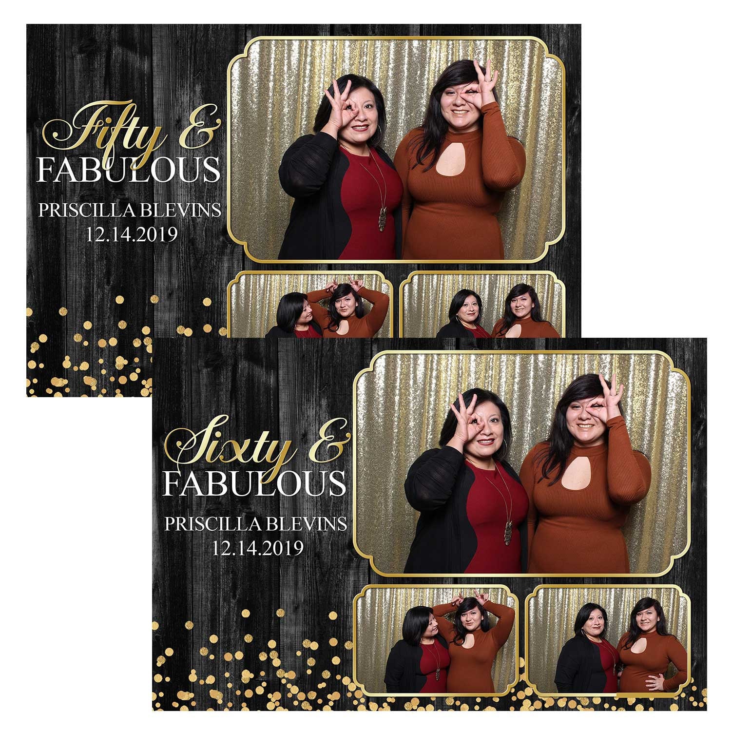 Photo Booth Template 50 60 70 Fabulous Birthday Party Celebration Dark ...
