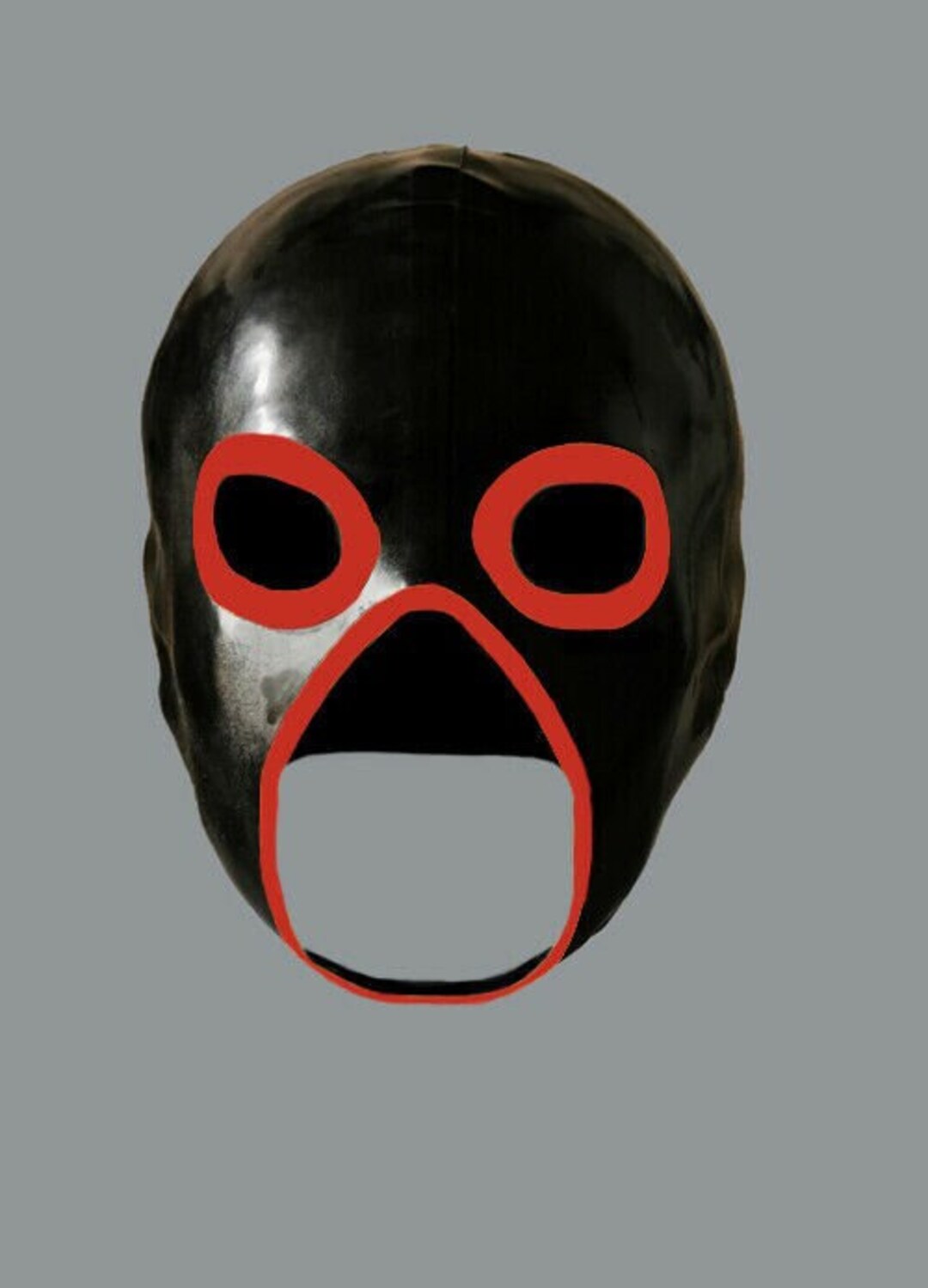 Rubber Latex Exterminator Mask Highlighted Open Eyes and Trimmed Open ...