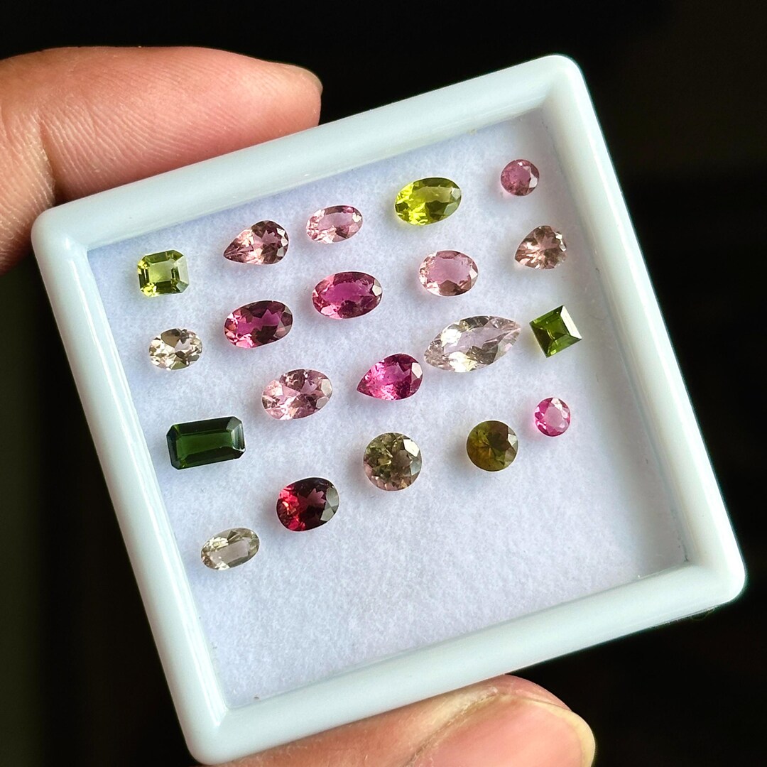 20 Piece, Certified Tourmaline Gemstone Shop, Natural Tourmaline Cuts ...