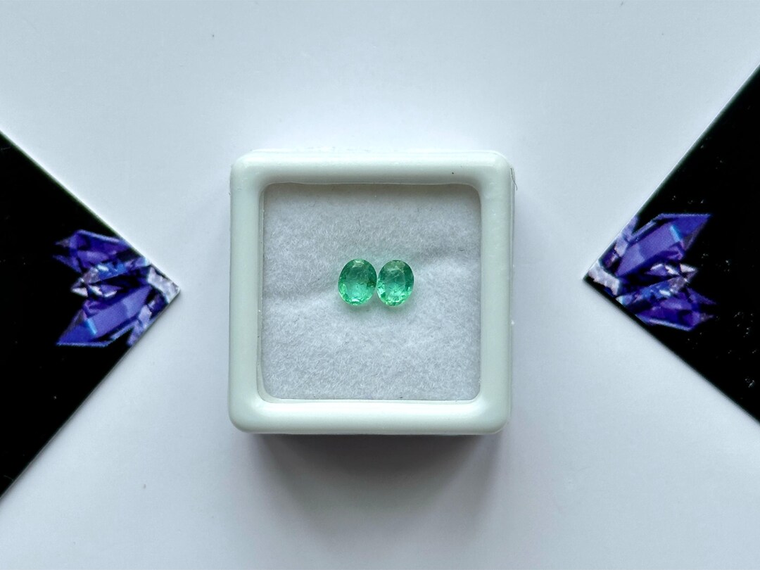 5x4x3mm, Zambian Emerald Cut Gemstone Match Pair, Untreated Emerald ...