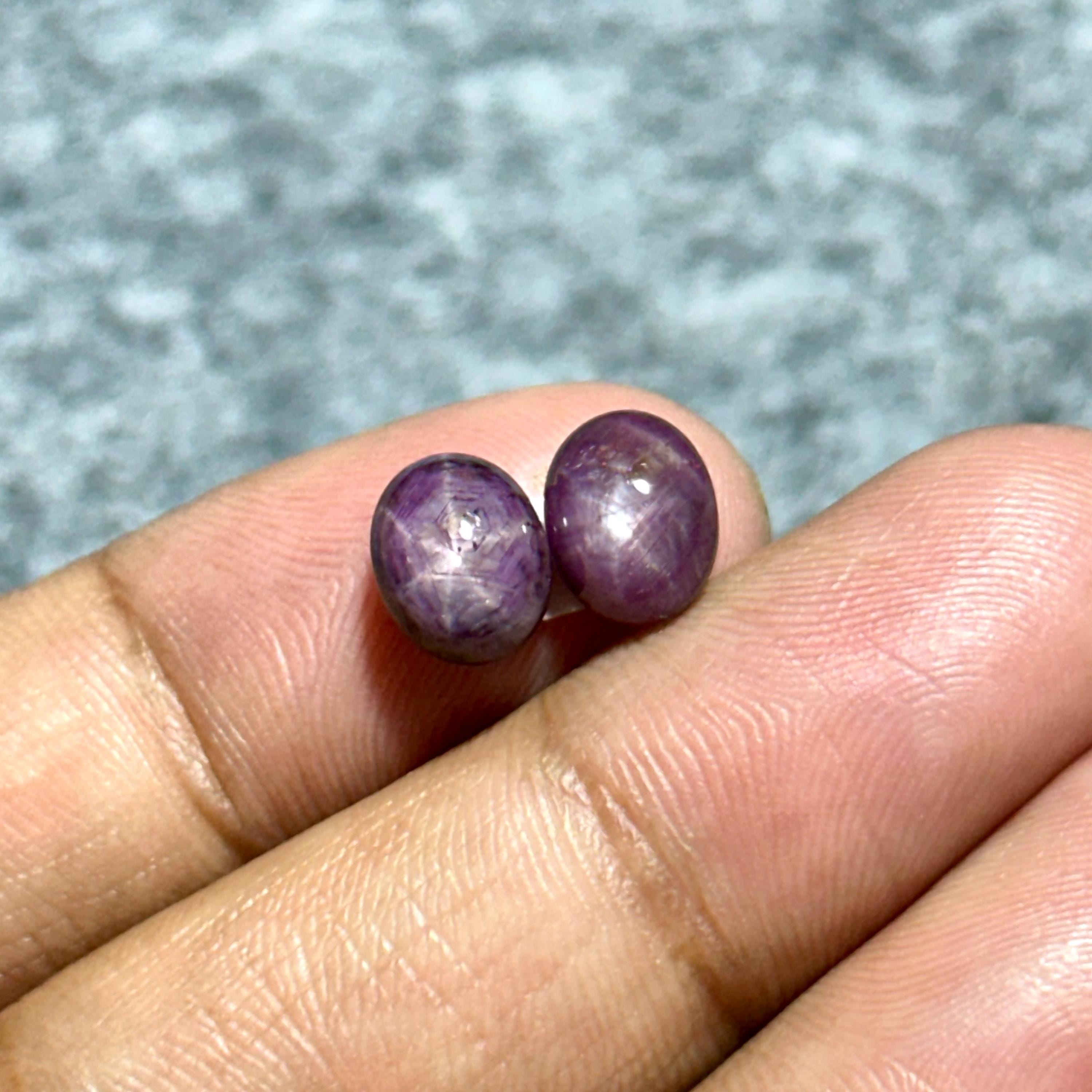 9x7x6mm, Six Rays Star Ruby Pair, Natural Star Ruby Gemstone Cabochon ...