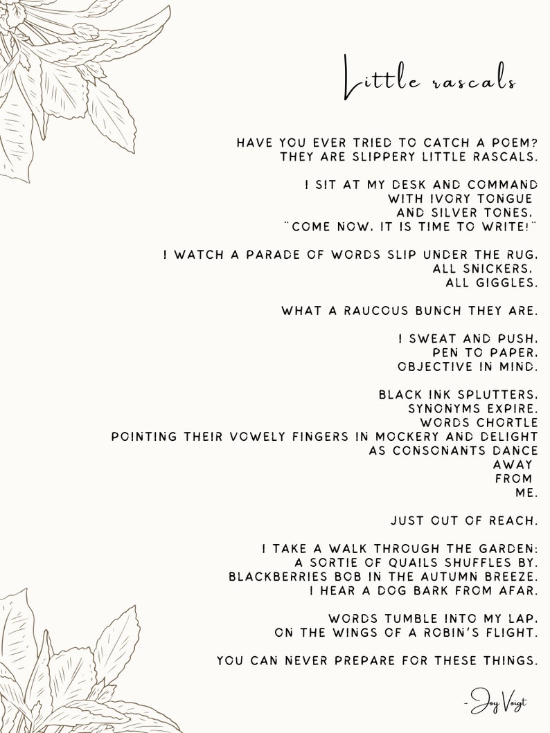 Digital Download/ Little Rascals Original Poetry Flowers/ Home - Etsy