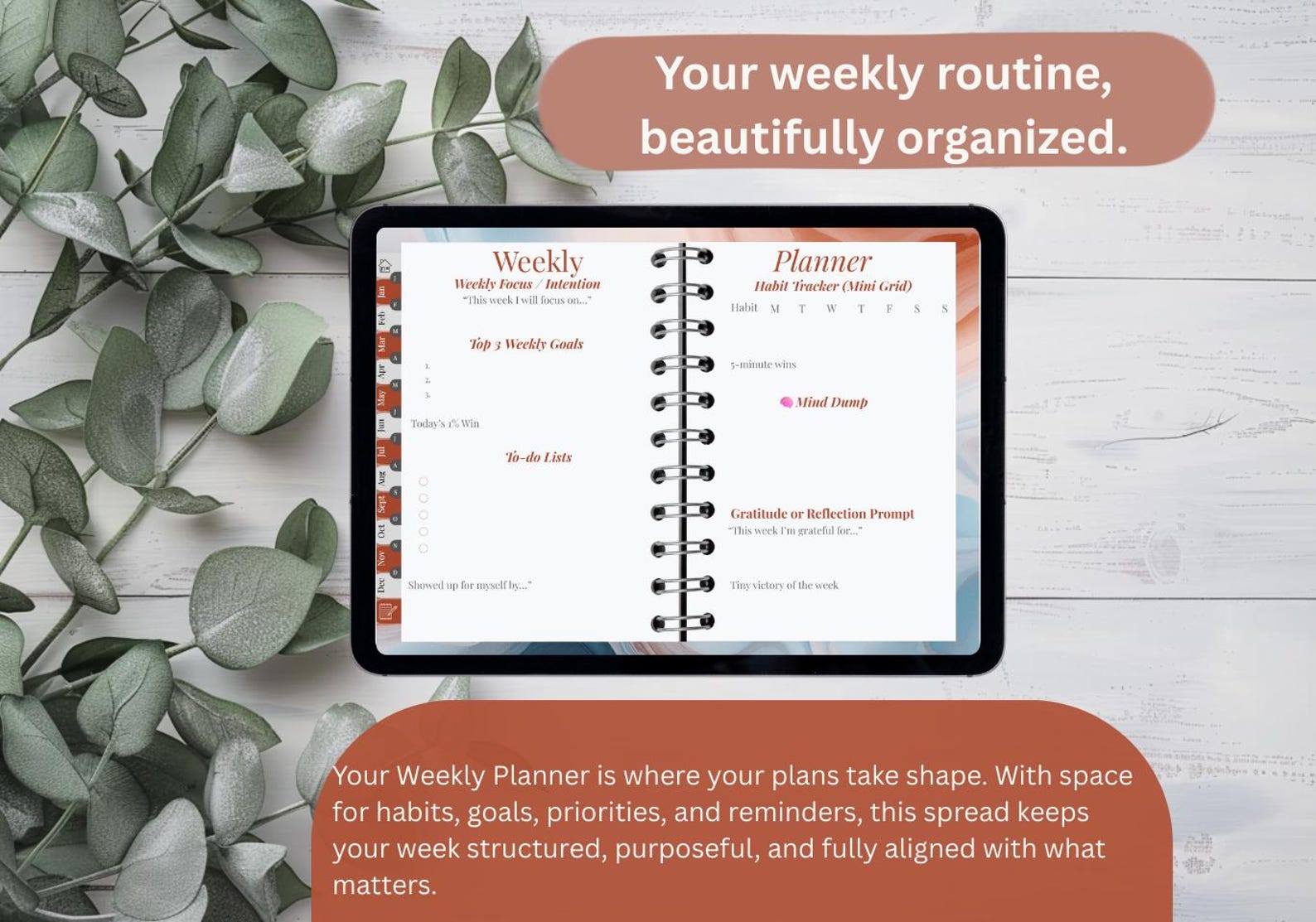 Terracotta 2026 Digital Planner, Monthly Weekly PDF, Notability - Etsy