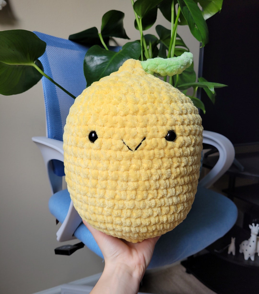 Jumbo Lemon Plushie, Crochet Lemon Plush, Lemon Pillow, Fruit Pillow ...