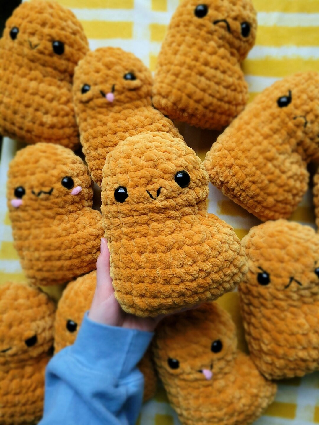 Chicken Nugget Plushie, Crochet Nugget, Emotional Support, Happy Nugget ...