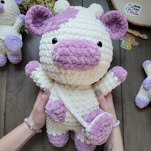 Jumbo Macaron Cow Plushie, Crochet Cow, Cow Stuffed Animal, Macaron ...