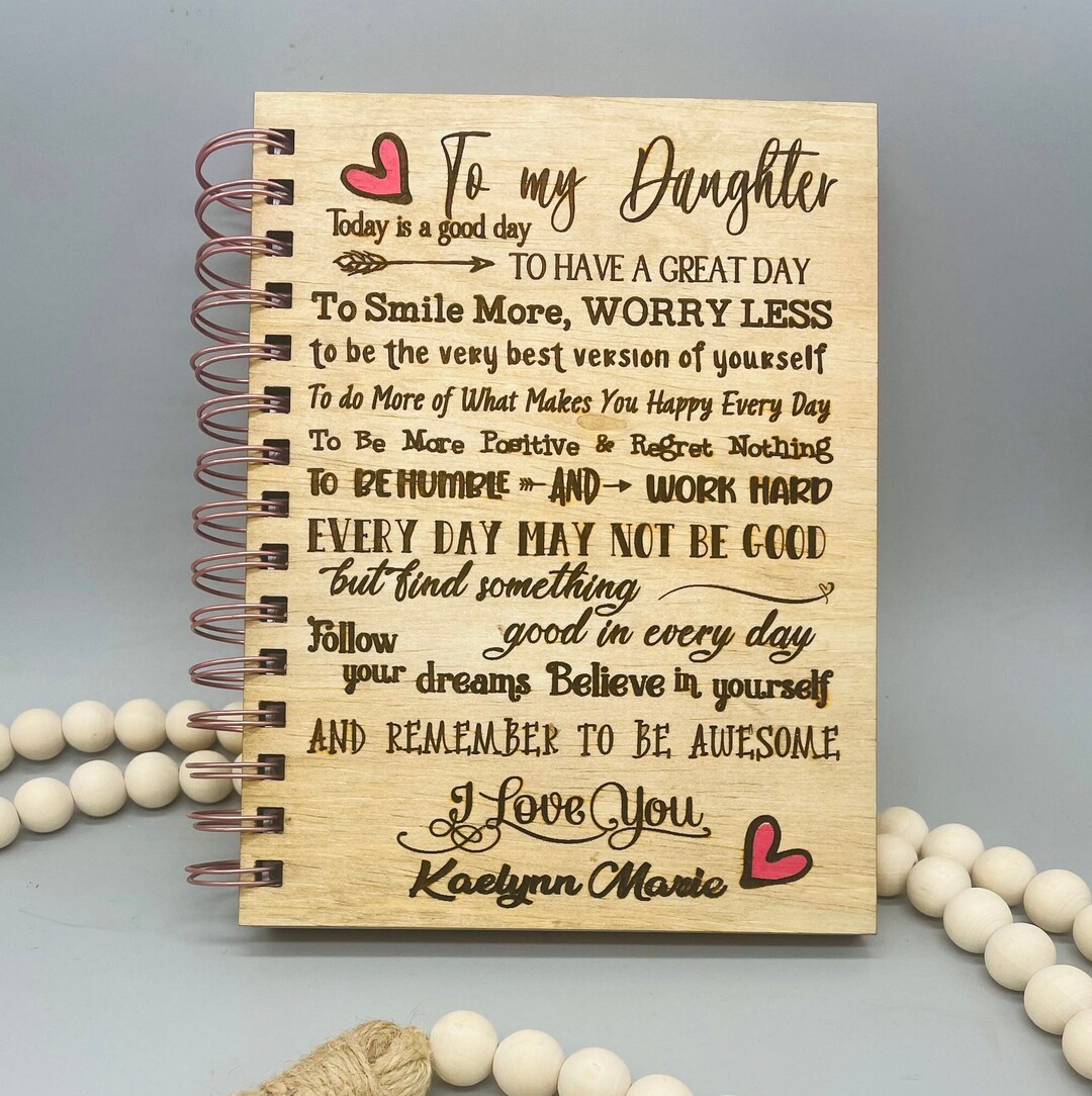 Laser Engraved Wooden Covered Notebook Personalized With Name - Etsy