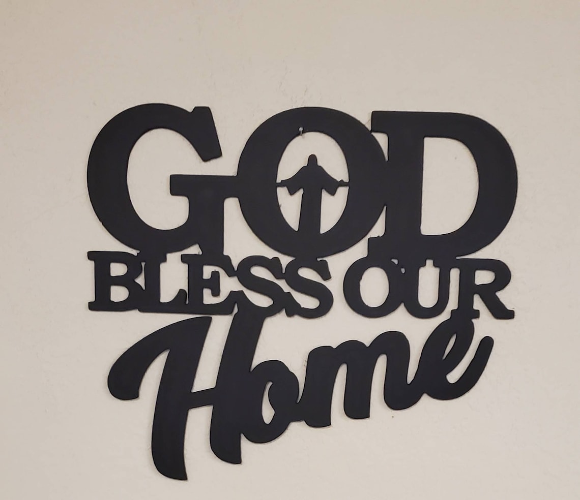God Bless Our Home Metal Sign - Etsy