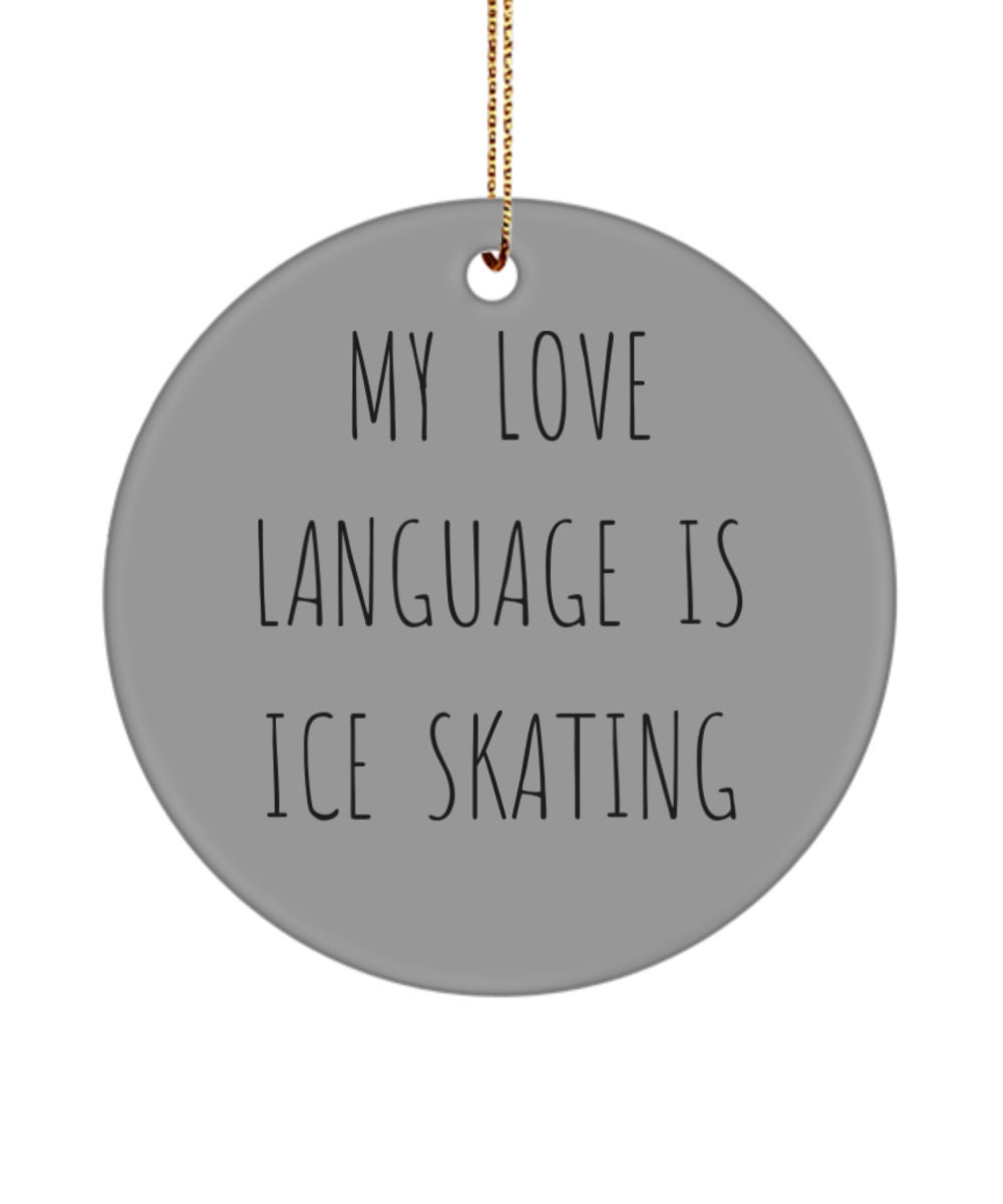 Ice Skater Gift Love Language Ornament for Skaters Keepsake Wall Hanger ...