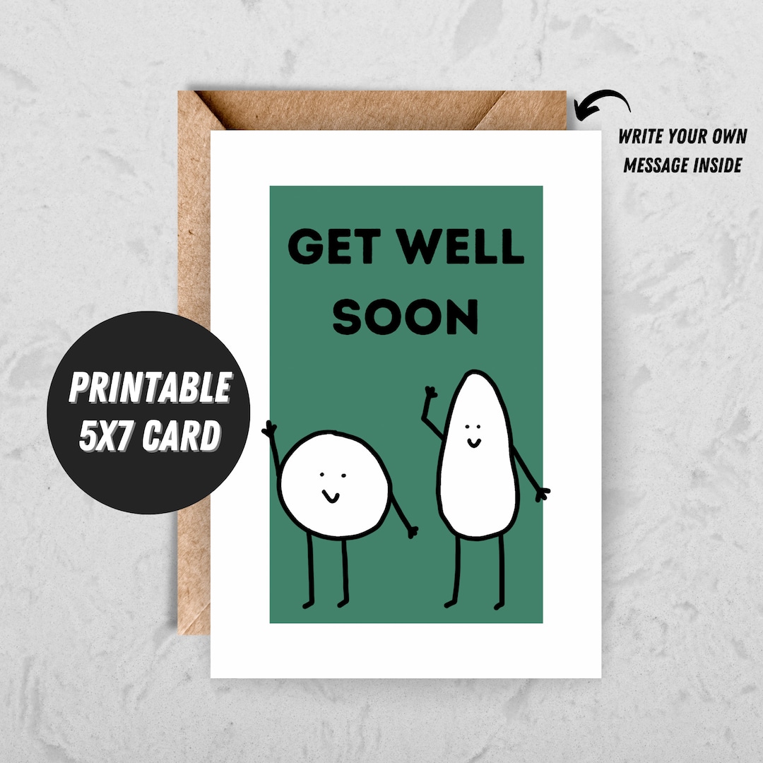 Printable Get Well Soon Card, Thinking About You Cards, 5x7 Blank ...