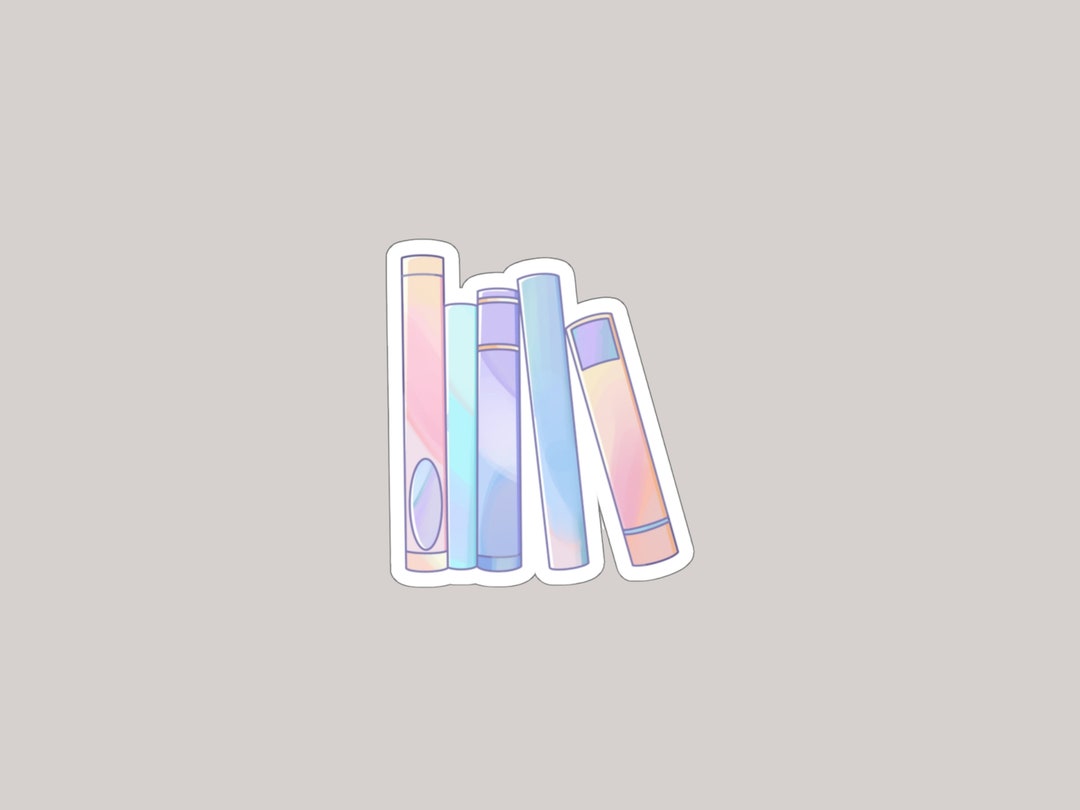 Pastel Books Sticker, Reading Sticker, Bookworm Sticker, Laptop Sticker ...