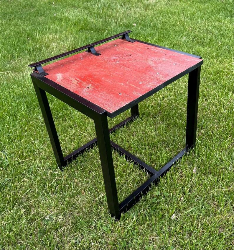 Vintage Reclaimed Upcycled Red Barn Wood Side Library Coffee Table With ...