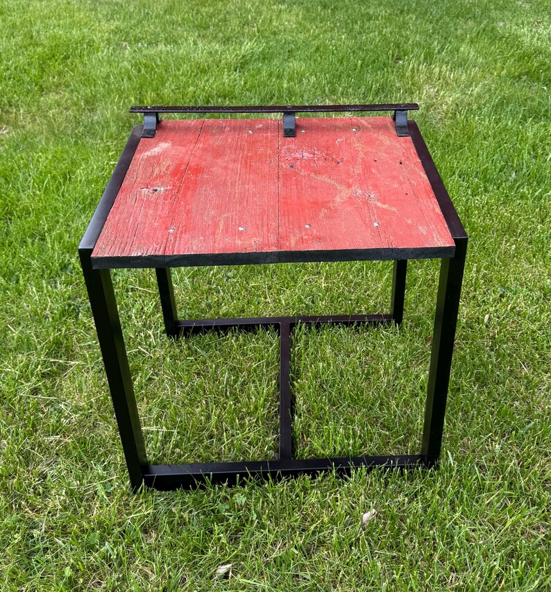 Vintage Reclaimed Upcycled Red Barn Wood Side Library Coffee Table With ...