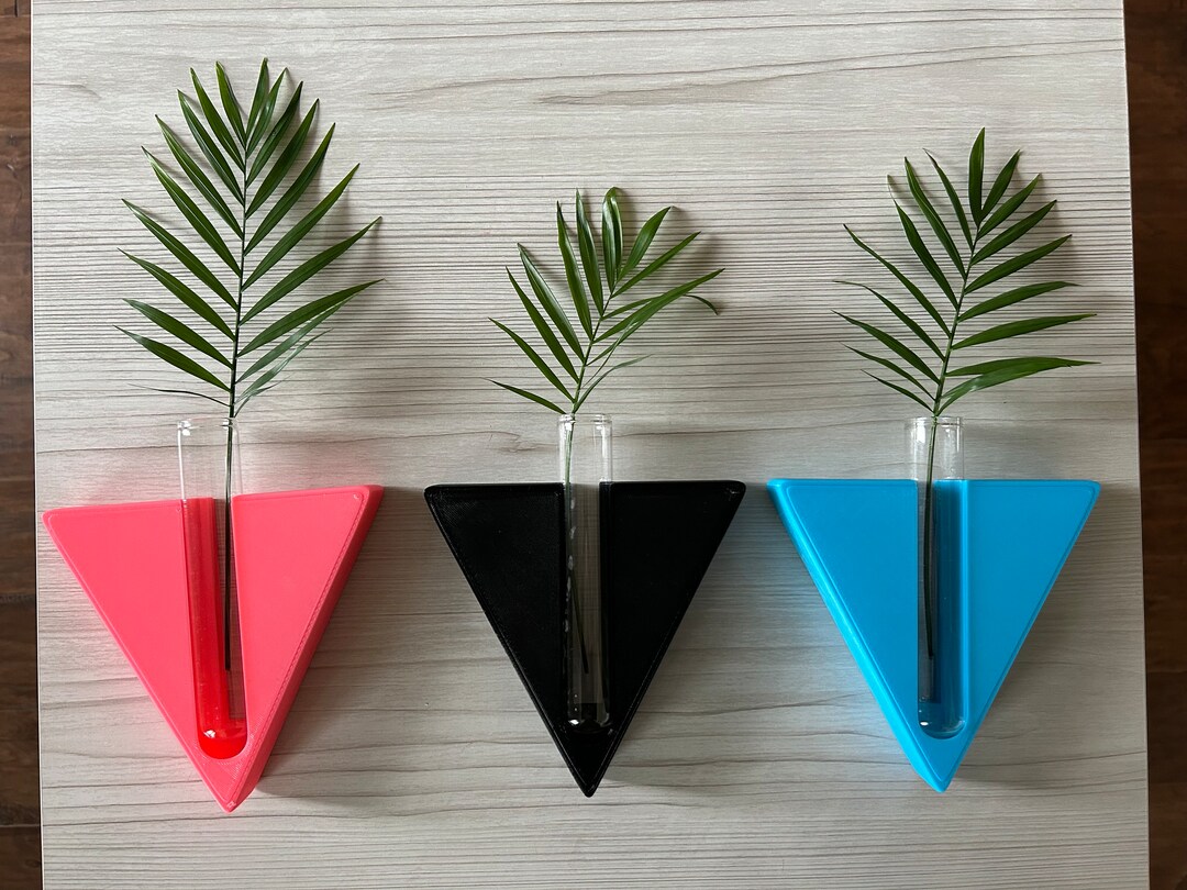 Triangle Test Tube Wall Vase/wall Decor/wall Planter/wall Art 3-D ...