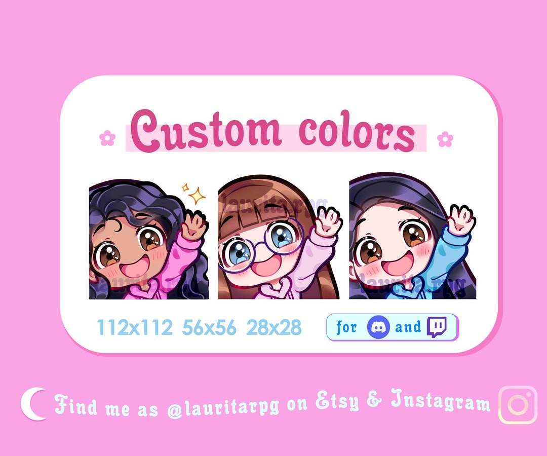 Custom Chibi Emotes for Twitch / Choose Your Own Colors and Customize ...