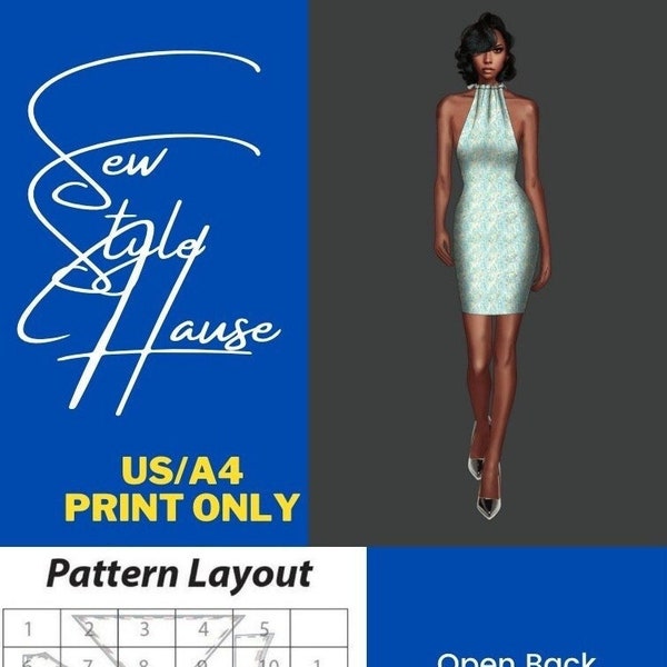Halter Dress Pattern - Etsy