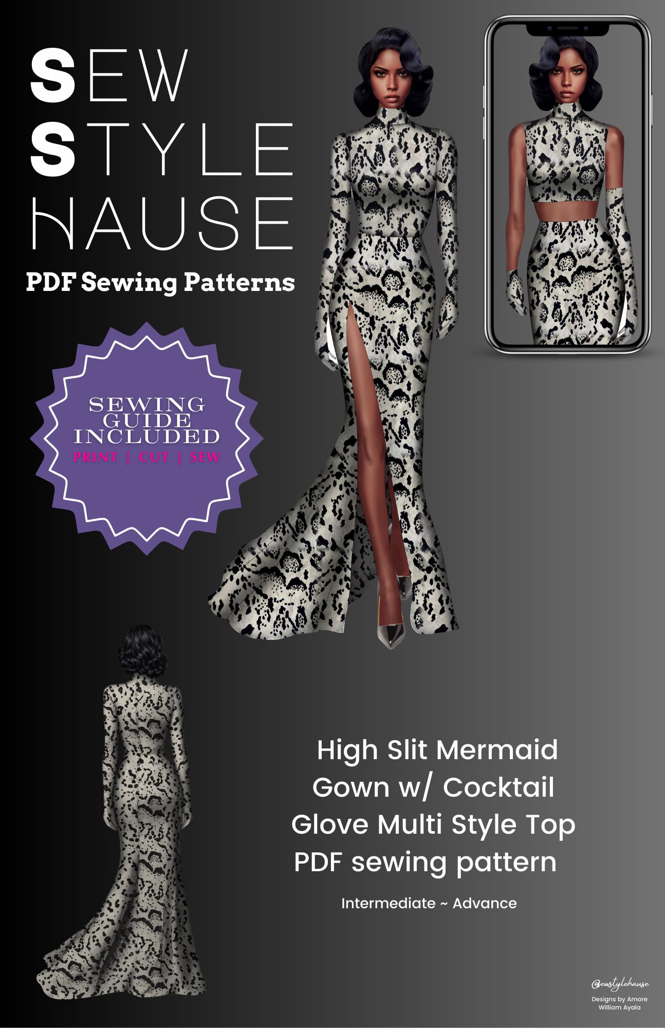 High Slit Mermaid Gowns With Cocktail Glove Sleeve Multi Style Top PDF ...
