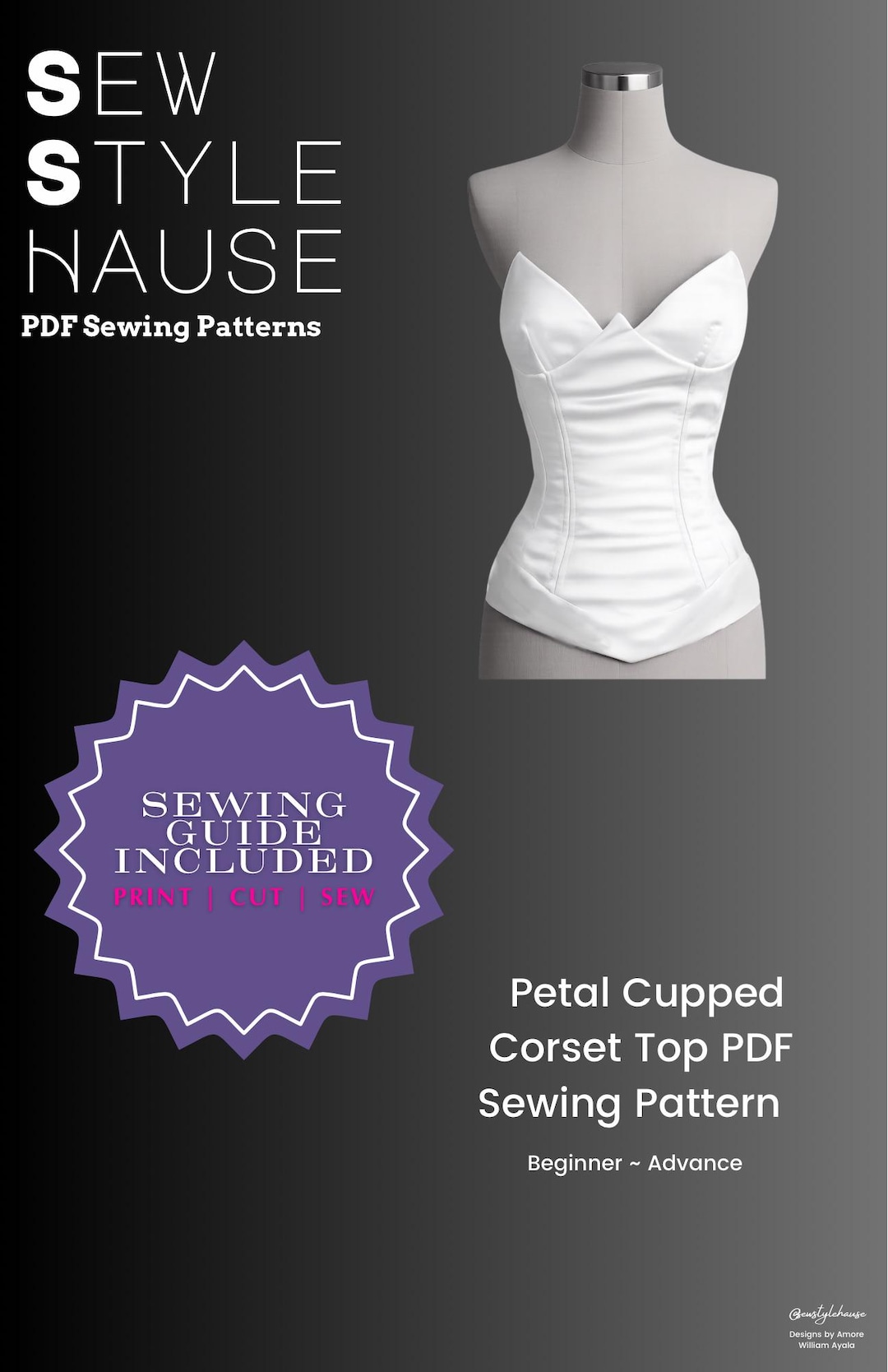 Petal Cupped Corset Top PDF Sewing Pattern - Etsy