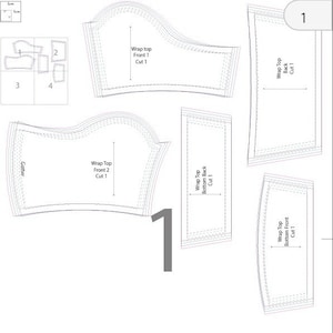 Sweetheart Cross Front Top & Detachable Pants/skirt PDF Sewing Pattern ...