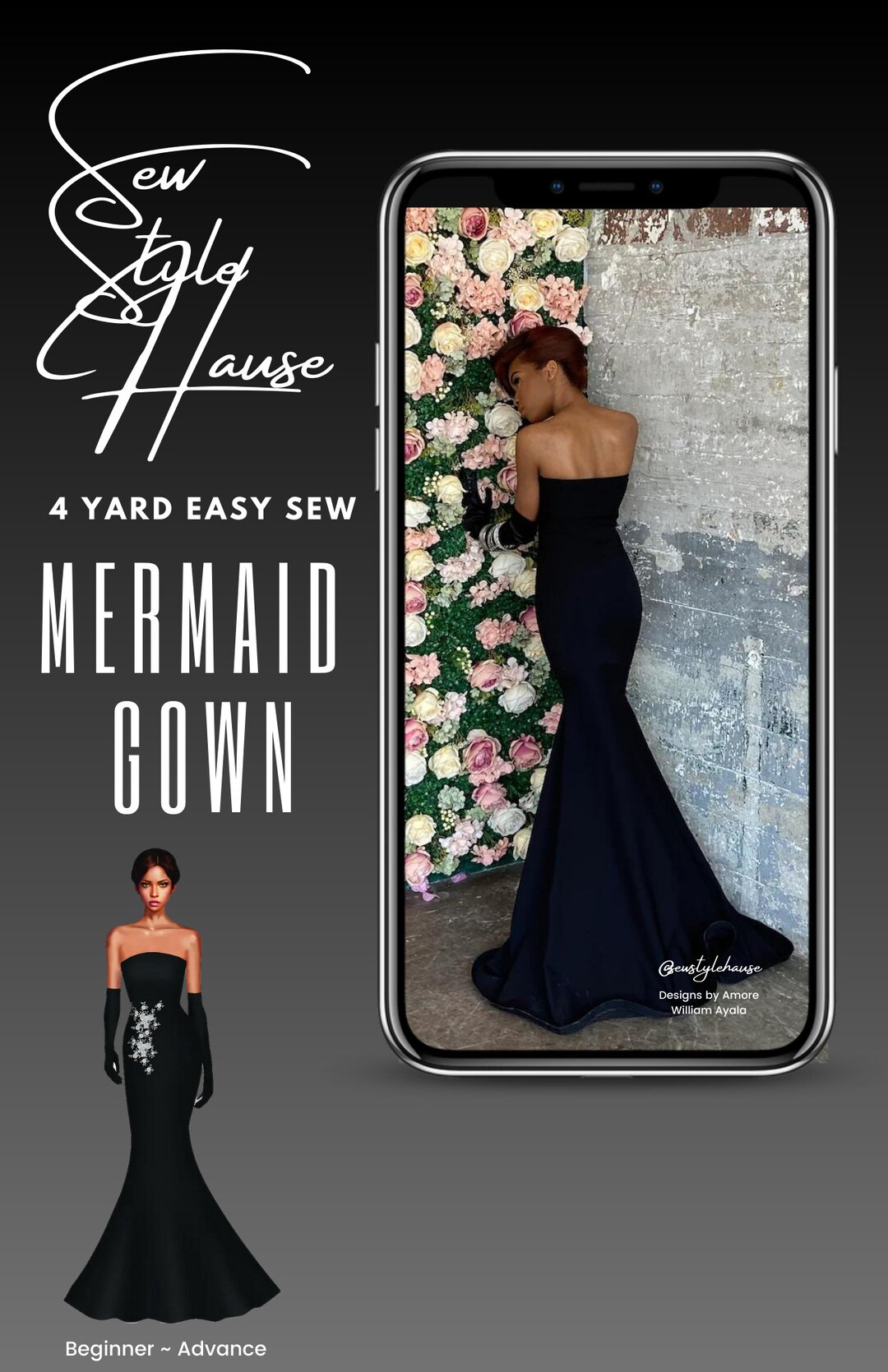 4 Yard Strapless Mermaid Gown Ebook PDF Sewing Pattern - Etsy