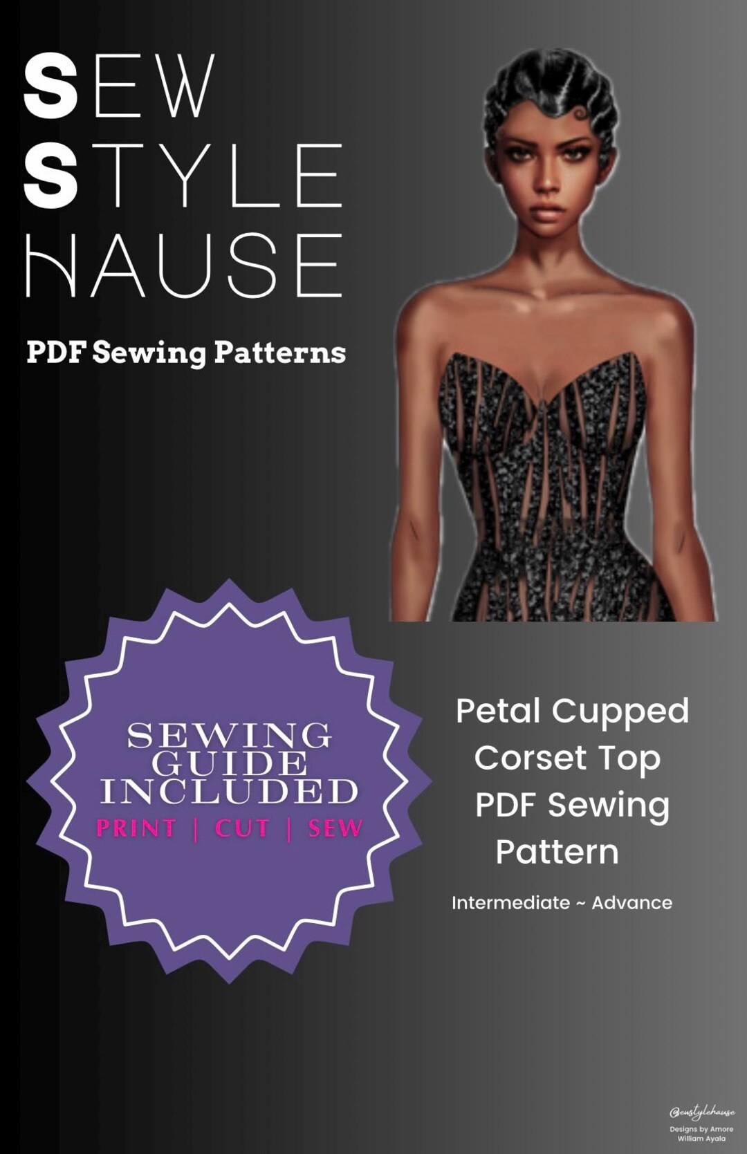 Petal Cupped Corset Top PDF Sewing Pattern - Etsy