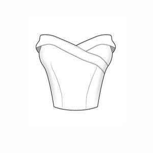 Strapless Cross Front Top woven Fabric PDF Sewing Pattern - Etsy