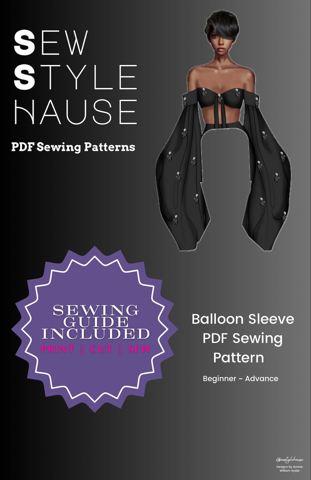 Balloon Sleeve PDF Sewing Pattern - Etsy